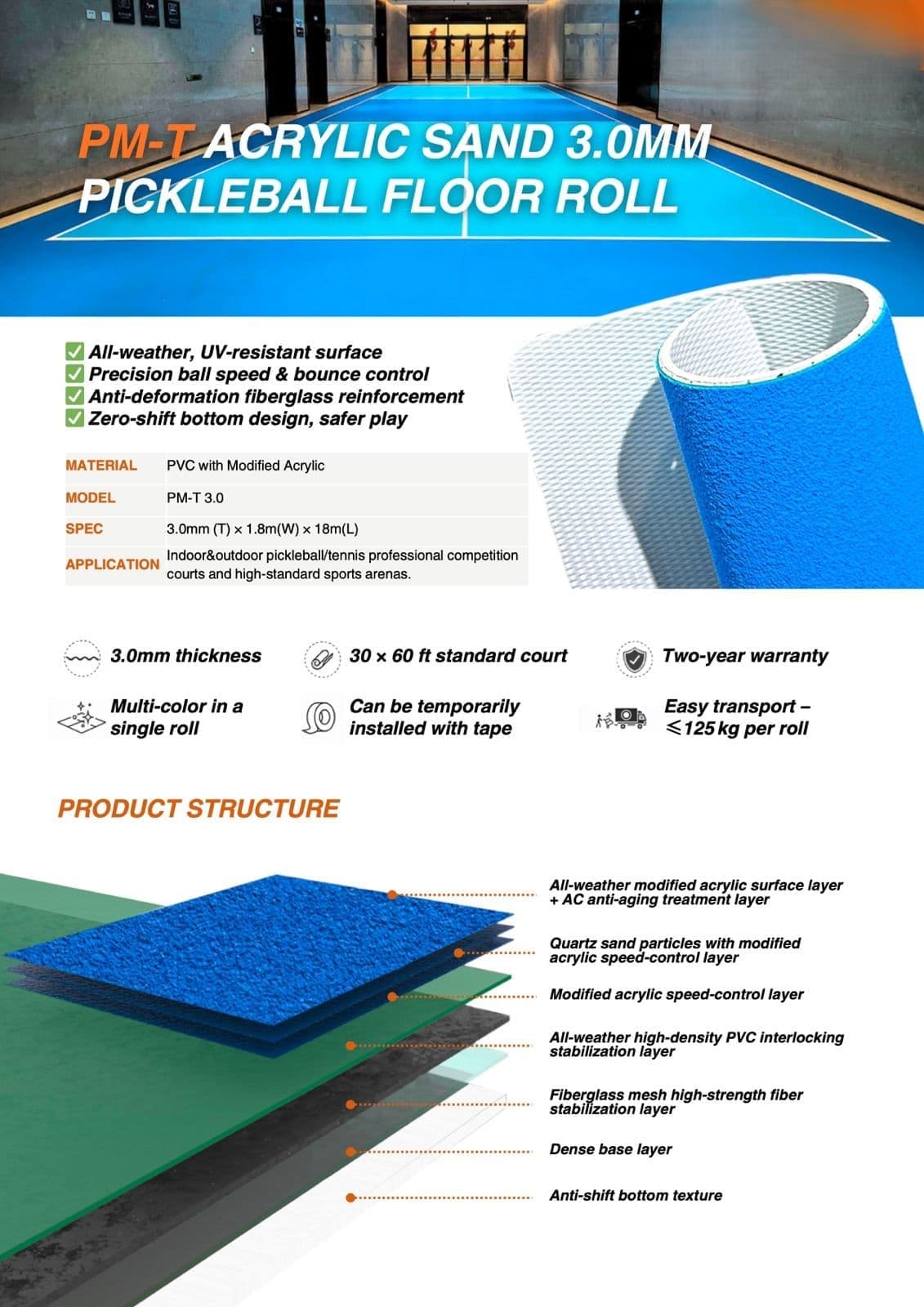 Pickleball Floor Roll: High-Performance Court Surface | Apollo NZ